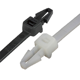 Push Mount Winged Cable Ties - Black & Natural | 200mm x 4.8mm